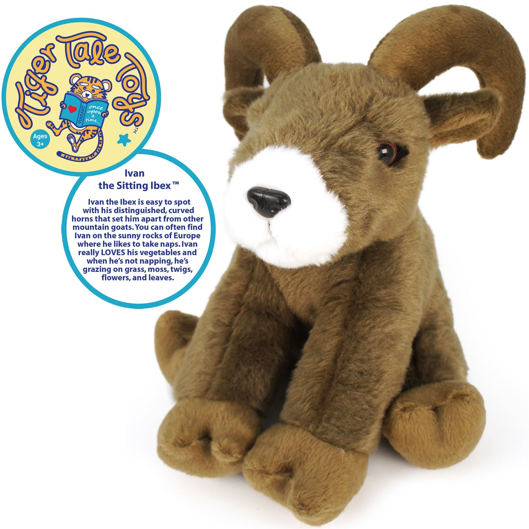 Ivan the Ibex | 8 Inch Stuffed Animal Plush | By TigerHart Toys